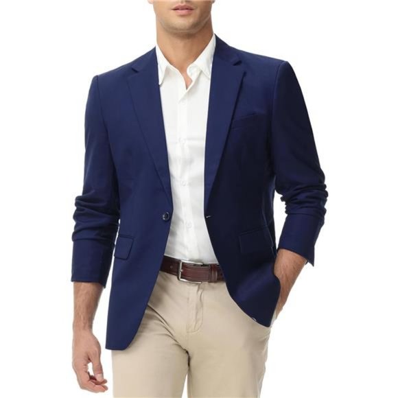 Suits & Blazers | Mens Casual Blazer Jacket One Button Sport Coat ...
